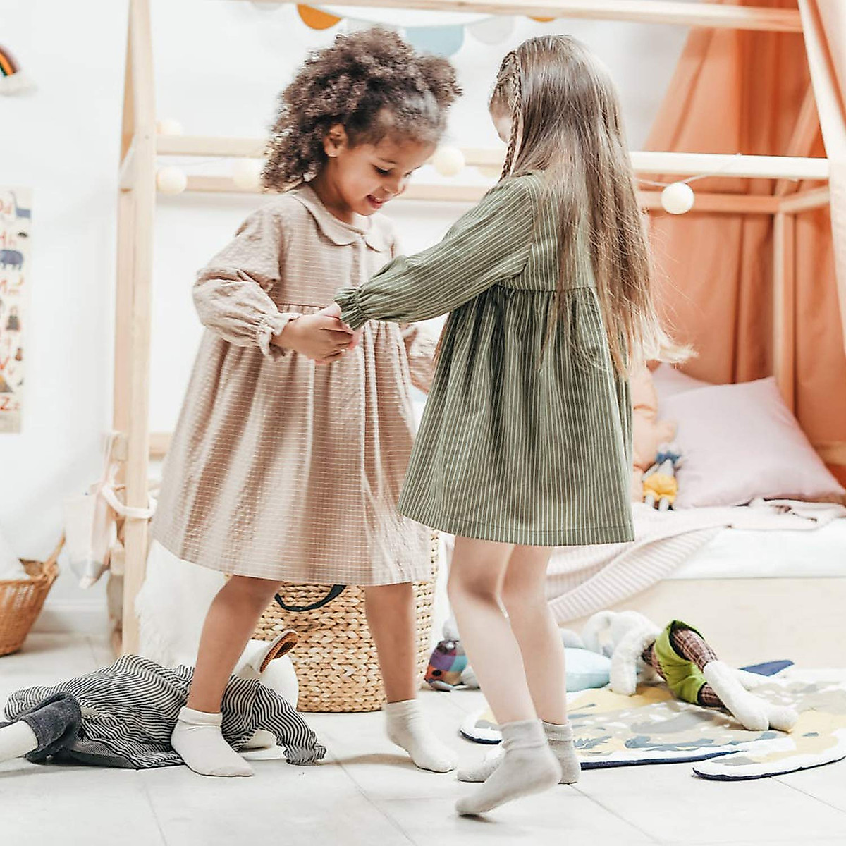 JAMEGIO 10 Pairs Boys Athletic Socks Toddler Boys Girls Breathable Soft Cotton Socks(2-4T)