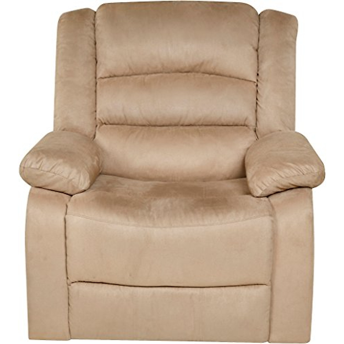 Relaxzen Longstreet Rocker Recliner with Massage, Heat and Dual USB Ports,Microfiber, Beige