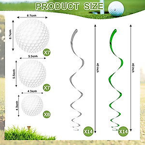 48Pcs Golf Party Decorations Hanging Swirls, Golf Theme Party Supplies Birthday Golf Sports Cutouts Foil Streamers Wall Ceiling Hanging Spirals Decor for Boys Kids Men