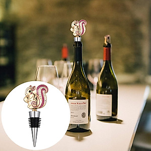 DOITOOL Alloy Wine Bottle Stopper Animal Squirrel Shaped Wine Pourer Reusable Beverage Plug Cap Champagne Saver for Easter Wedding Bar Party
