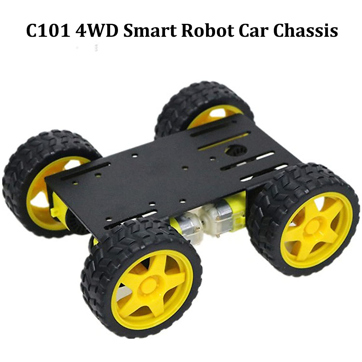 Professional 4WD Robot Smart Car Chassis Kit C101 with Speed Encoder TT Motor, Metal Wheeled Robotic Model Sciences Experiment Platform for Arduino/Raspberry Pie/Microbit STEAM Competition