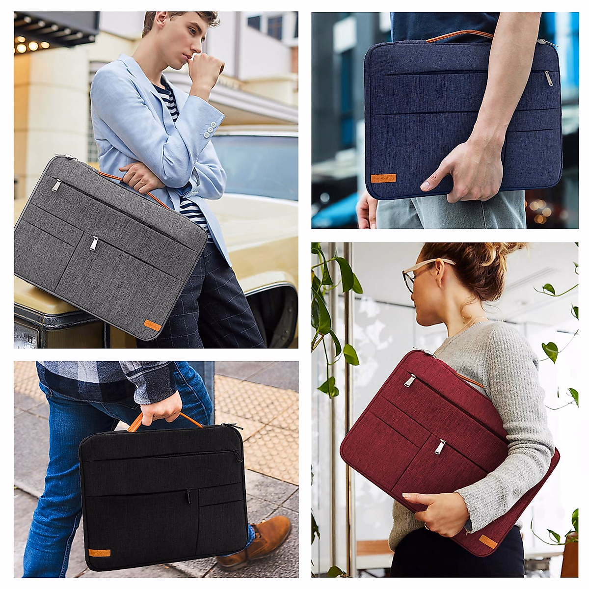 KINGSLONG 17-17.3 inch Laptop Sleeve Bag, Slim Shockproof Handbag Carrying Case Notebook Computer Cover Fit for Acer Asus Dell HP Black