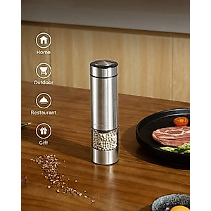 FORLIM Electric Salt and Pepper Grinder Set, Automatic Salt and Pepper Grinder Set, One Handed Operation Refillable Mill with Light, Adjustable Coarseness - 2 Mills