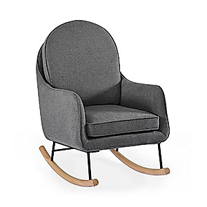 Delta Children Poppy Crib 7-Piece Baby Nursery Furniture Set–Includes: Convertible Crib, Glider, Dresser, Changing Top, Crib Mattress, Sheets, & Changing Pad, Grey w/Natural