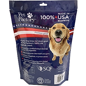 Pet Factory 100% Made in USA Beefhide 3-3.5" Mini Rolls Dog Chew Treats - Peanut Butter Flavor, 35 Count/1 Pack