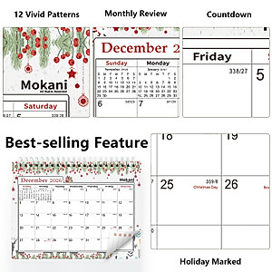Mokani Small Desk Calendar 2023-2024 (8"x6"), Mini Monthly Desktop Calendar from January 2023 to June 2024, Academic Year Standing Desk Calendars with Planner Stickers