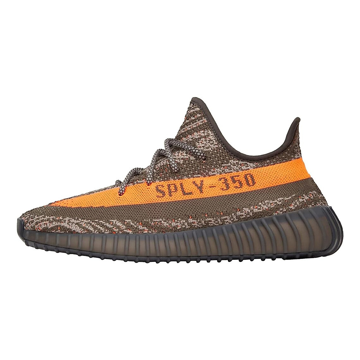 adidas Men's Yeezy Boost 350 V2 Sneakers, Carbon Beluga/Steeple Gray/Solar Red, 10 M US