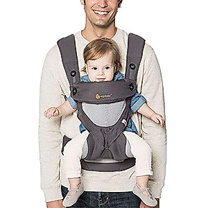 Ergobaby 360 All-Position Baby Carrier with Lumbar Support (12-45 Pounds), Carbon Grey, Cool Air Mesh