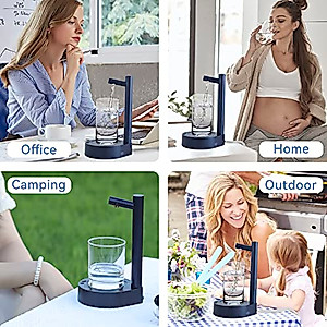 𝐃𝐞𝐬𝐤𝐭𝐨𝐩 Water Dispenser, Portable Electric Countertop Water Dispenser for 5 Gallon Bottle & Universal Bottles, USB Charging Automatic Drinking Water Bottle Pump for Home, Office, Camping