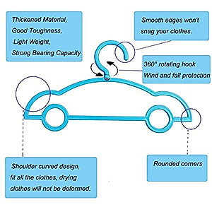 MZlatieo Kids Hangers Plastic 20 Pack, Non Slip Baby Hangers, Children’s Hangers for Closet (Blue)