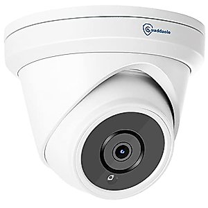 Guaddaole 5MP PoE IP Camera Outdoor with Person Detection, 5MP Dome Security IP Camera with Audio, 98ft IR Night Vision, 2.8mm Lens with Wide Angle, IP66 Weatherproof, H.265/H.264(2592x1944@30fps)