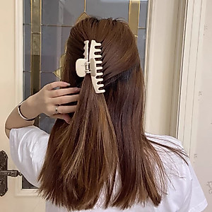 Mehayi 8 Pack Large Matte Hair Claw Clips, 2 Styles Nonslip Medium Cute Jaw Clips Strong Hold for Women Girls Thick Thin Fine Long Hair, Fashion Acrylic Hair Clamps Hair Styling Accessories