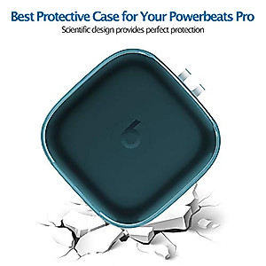 Clear Cover for Powerbeats Pro Case, KMMIN Transparent Case Cover for 2019 Newest Beats Powerbeats Pro Soft TPU Portable Shockproof Scratch-Resistant Skin with Anti-Lost Lanyard and Storage Case