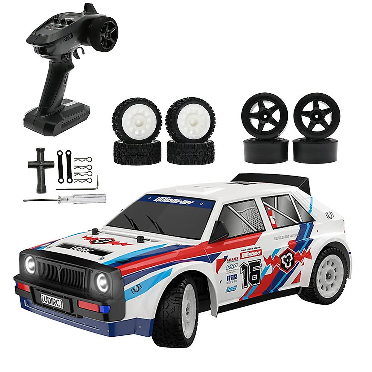 QIYHBVR 1/16 30km/h High Speed RC Drifting Car for Adults, ESP Proportional Throttle & Speed Control Drift Racing Truck with Lights Kids Remote Control Car for Drift and Race