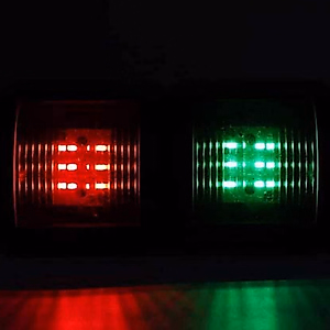 ISURE MARINE Boat Green Starboard and Red Port Side Black Stern LED Navigation Light 90° IP66 Anchor Signal Mast Light
