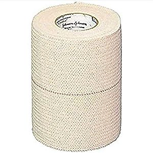 Johnson & Johnson Elastikon Elastic Tape, 4" x 2.5 Yards, (4" x 5 Yards Stretched), Reliable Compression for Support of Sprains, Strains, and Muscle Injuries, Case of 6 Rolls