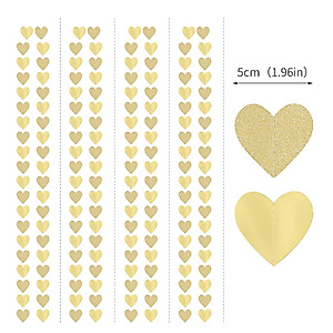 Glitter Champagne-Gold Engagement Party-Decorations Heart-Garland - 52ft Hanging Streamers Banner,Anniversary Wedding Bachelorette Bridal Shower Birthday Christmas housewarming Backdrop Decor Burgleda