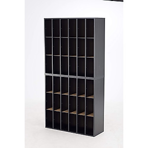 Safco Products 7765BL Wood Mail Sorter, 18 Compartment, Black