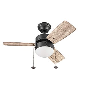 Prominence Home Rawling, 30 Inch Contemporary Indoor LED Ceiling Fan with Light, Pull Chain, Dual Mounting Options, Modern Dual Finish Blades, Reversible Motor - 51587-01 (Bronze)