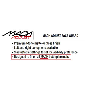 Rawlings | MACH Adjust Extension Piece | Adjustable Face Guard | Matte Black | Right-Handed Batter
