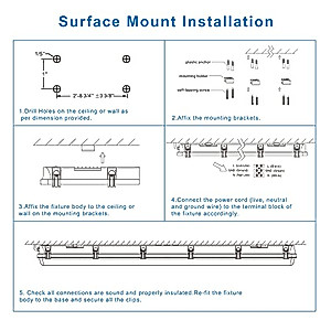Amptonica 4FT LED Vapor Tight Light, 60W 6600lm(100W Eq.) Vapor Proof Light Fixture, 5000K Waterproof Shop Light for Car Wash, Carport, Walk in Freezer, Parking Garage, UL List 4-Pack