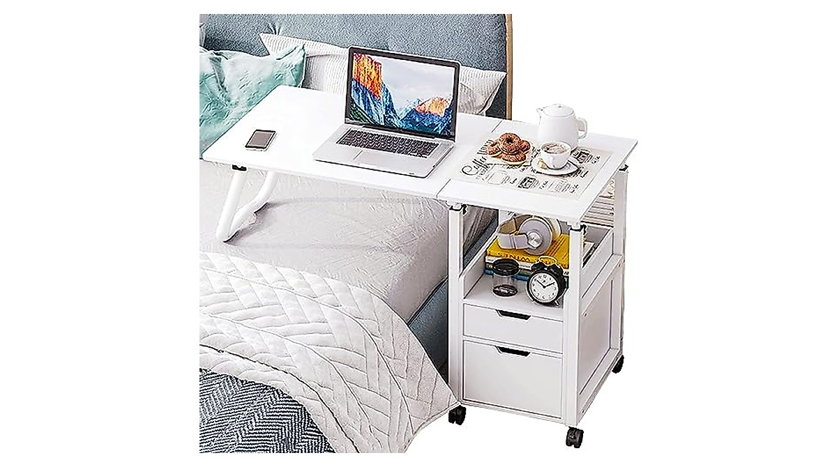 GFertre 2 in 1 Overbed Table – Versatile & Adjustable