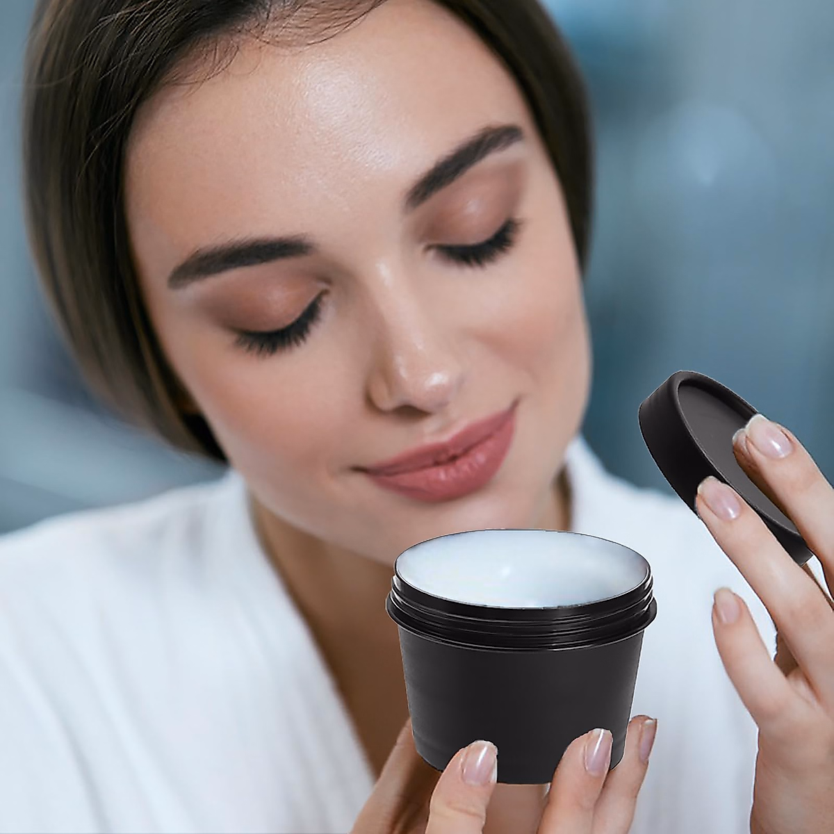 Nicunom 20 Pack Plastic Cosmetic Container Jars, 3.5 Oz Leakproof Lotion Container Travel Storage Jars Refillable Plastic Jars with Lids for Ointment, Cream, Makeup, Slime, Beauty Product