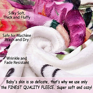 PHMOJEN Monthly Milestone Blanket for Baby Girl, 48"x40" Soft Flannel Pink Princess Memory Growth Blanket, Photography Backdrop Prop for Newborn Baby Shower, 1 to 12 Months Include Marks BTLSPH819