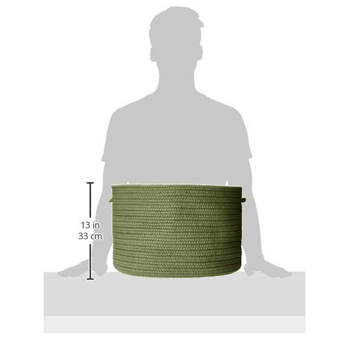 Colonial Mills BR69 18 by 18 by 12-Inch Boca Raton Solid Storage Basket, Moss Green