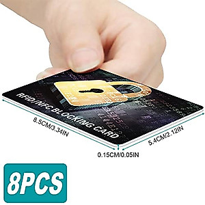 8 Pieces RFID Blocking Cards, NFC Contactless Cards Protection, Credit Card Protector Contactless for Credit Cards, ID Cards, Passport (8 pcs)