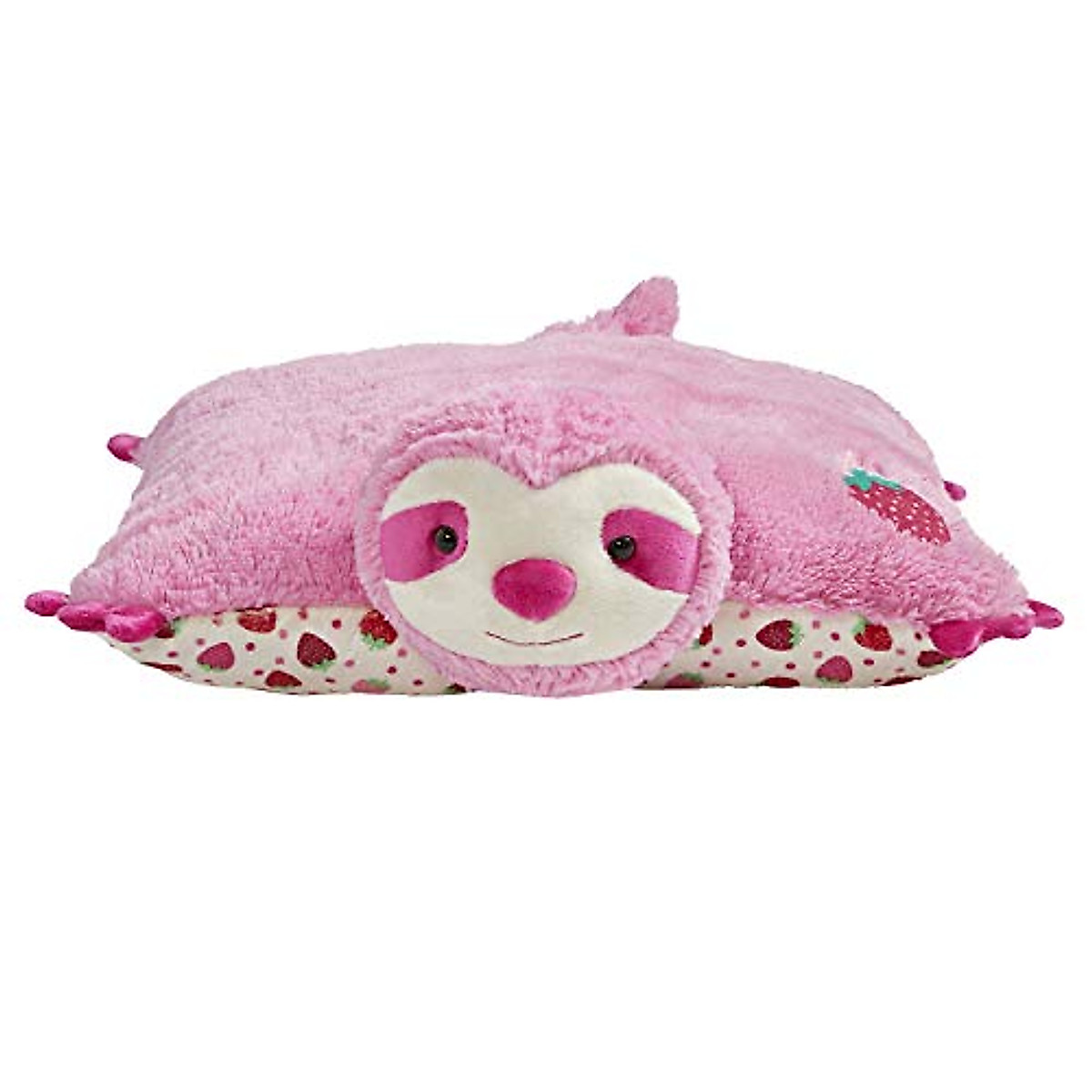 Pillow Pets 18” Sweet Scented Strawberry Sloth Stuffed Animal Plush Toy, Multicolor