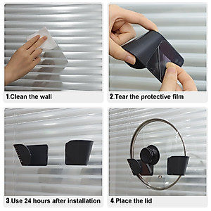 Universal Adjustable Pot Lid Organizer - 10 Pairs Wall Mount Pan Lid Top Storage Rack Holder - Black