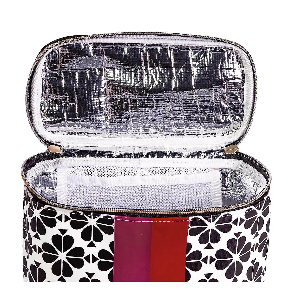 Kate Spade New York Insulated Lunch Tote, Small Lunch Cooler, Cute Lunch Bag for Women, Floral Thermal Bag with Double Zipper Close and Carrying Handle, Spade Flower Stripe