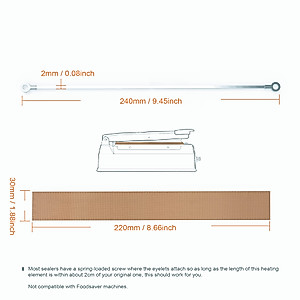 Impulse Heat Sealer Replacement Parts Strip - Repair Parts - Food Saver sealer Parts for PFS-200 2 Pieces 200 mm