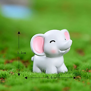 MAOMIA 12 Pcs Lovely Elephant Figure Animal Toys Set Cake Topper, Micro Landscape Decor Fairy Garden Miniature Elephant Figurines Collection Playset for Christmas Birthday Gift Desk Decorations