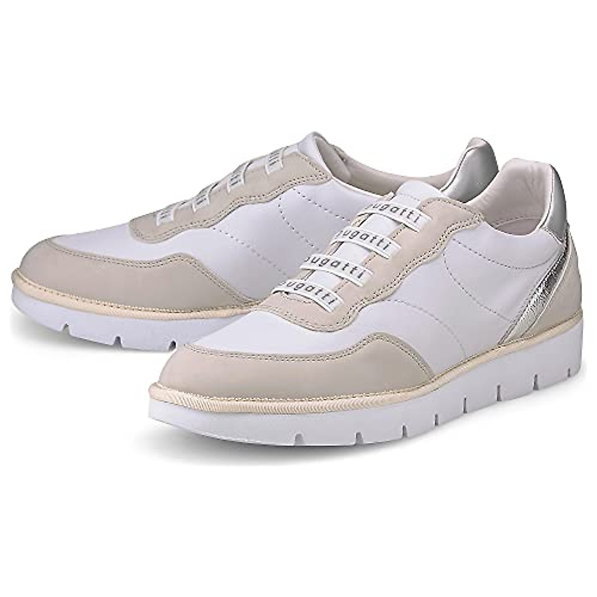 Bugatti Women's 431A2Q605550 Loafer, Beige White, Womens 10