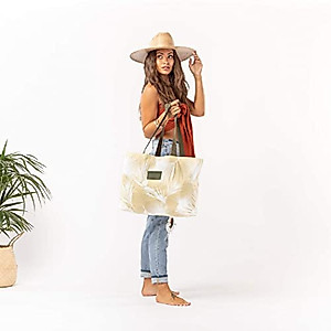 ALOHA Collection Splash-Proof Reversible Day Palms Holo Holo Tote in Sand