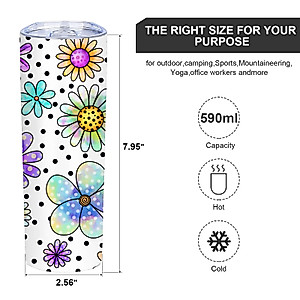 Daisies Vibrant Colours 20oz Tumbler With Lid Gifts for Kids, Birthday Gifts, Travel Mug for Friends Vacuum Stainless Steel Coffee Mug Stemless (Pack of 1)