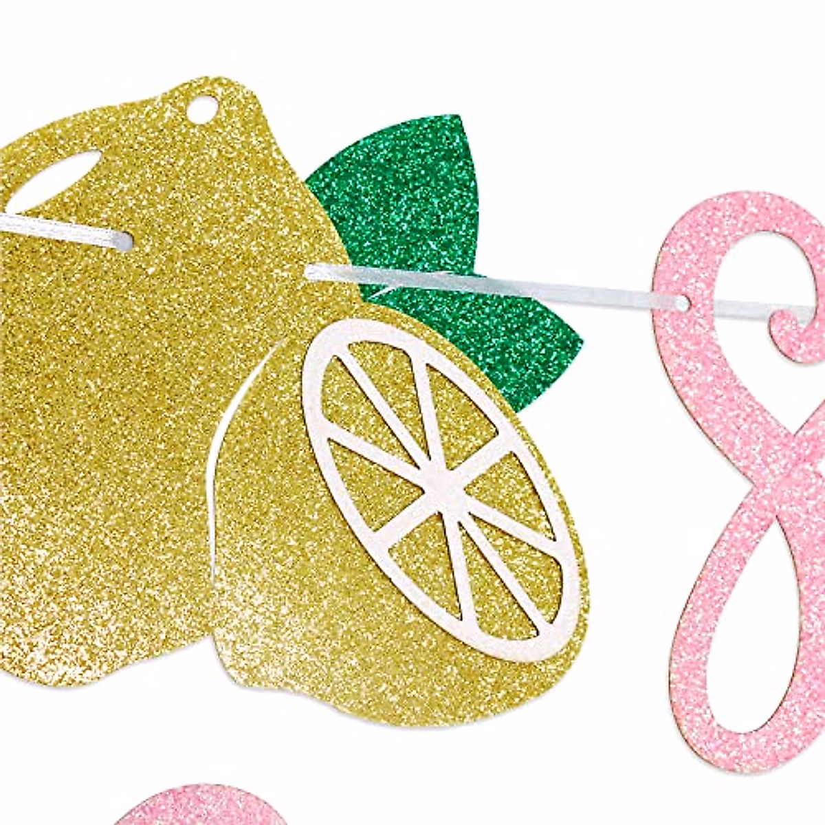 She Found Her Main Squeeze Banner, Lemon Themed Shower, Couples Bridal Shower,Bachelorette Party, Lemon Theme Bridal Shower Party Decorations,Pre-strung, Pink Glitter