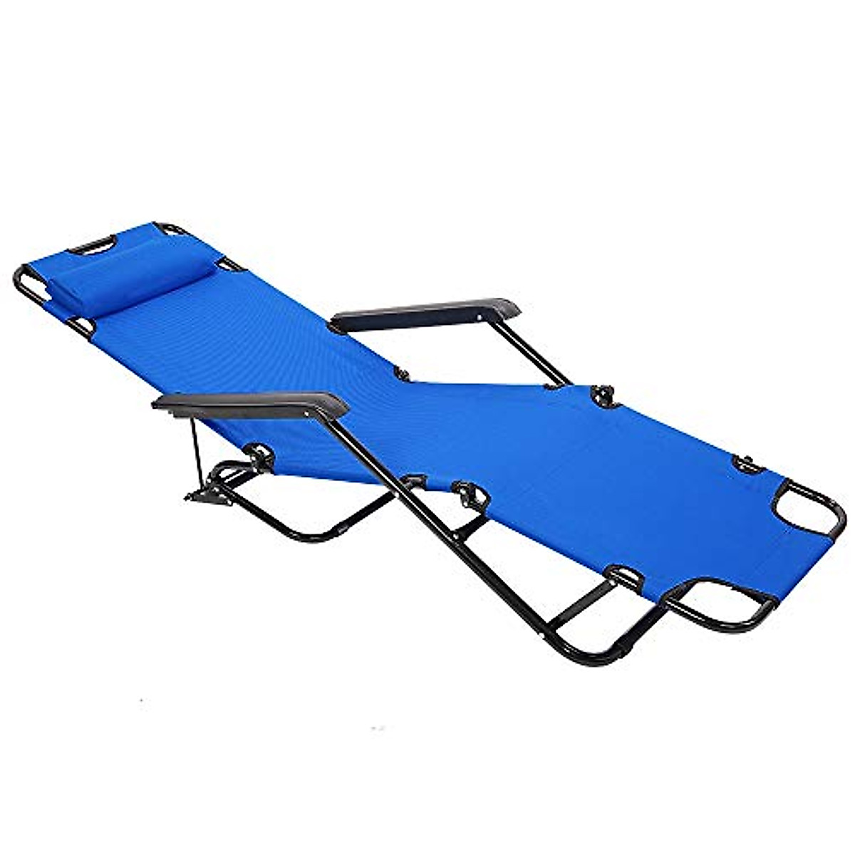 Kcelarec Portable Folding Camping Reclining Chairs, Outdoor Lounge Chairs, Reclining Beach Patio Chaise Pool Lawn Lounger
