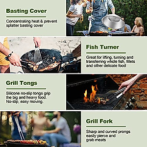 Griddle Accessories Kit, Terlulu 38 PCS Flat Top Grill Accessories Tools Set for Blackstone and Camp Chef, Stainless Steel Spatula Set with Carry Bag for Outdoor Grilling BBQ Camping Teppanyaki