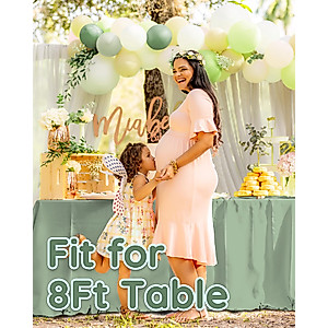 3 Packs Sage Tablecloth, Christmas Plastic Green Table Covers, Disposable Christmas Party Supplies, 52 x 108‘’, Fit for 8 Ft Table, for Bridal Shower, Baby & Wedding Christmas Party Decorations