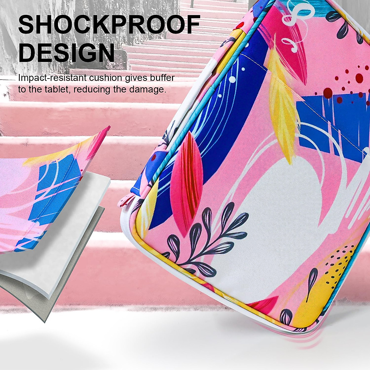 Laviitp 9-11 Inch Tablet Sleeve Bag Carrying Case for iPad Pro 11 M4/ Air 11" M2 2024, Air 5 4, iPad 10th/9th/8th/7th Gen 10.2, Shoulder Bag Pouch for Travel Women, Pink