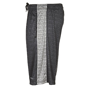 Spalding Mens Active Performance Athletic Workout Shorts Gym Clothes Shorts with 10 Inch Inseam, Black/Concrete (S912538), Medium