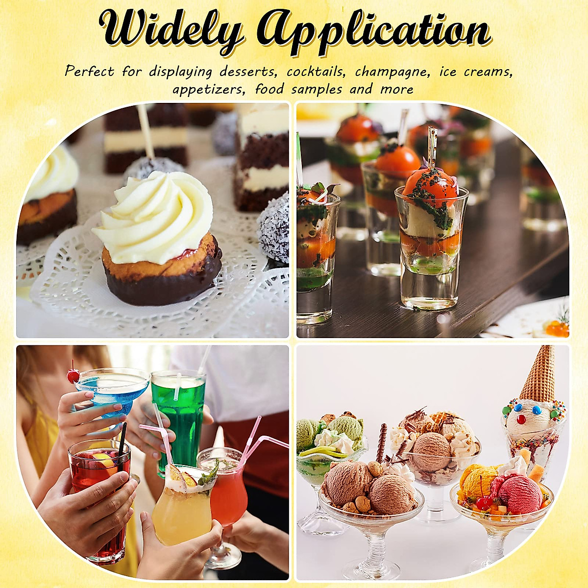 Roshtia 75 Sets Plastic Martini Glasses with Cocktail Picks 5oz Tall Plastic Martini Cups Disposable Cocktail Glasses Clear Mini Dessert Glasses for Wine Champagne Dessert Appetizer Party Supplies