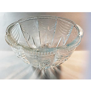 Katrina Custom Fancy Glass Dish with Powder Puff - Medium No Lid