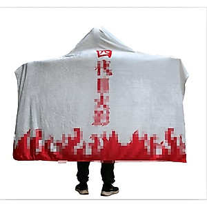 Red Clouds Anime Throw Blanket Flannel Fleece Blanket Cosplay Hooded Cloak Shawl Wrap Nap Quilt 80x60 (C, 80''X60'')