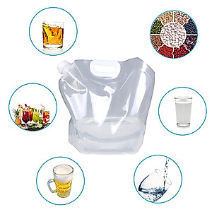 Soddeph 2.6 Gallon Collapsible Water Container Bag, BPA Free Food Grade Clear Plastic Storage Jug for Sport Camping Riding Mountaineer,Freezable,Food Grade (2.6 Gal, 4-pack)