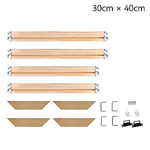 Canvas Stretcher Bars 12x16inch (30.5x40.6cm), DIY Wood Canvas Frame, Easy to Assemble Canvas Frame, Gallery Wrap Oil Frame Kits Canvas Wood Stretcher Bars- for Oil Paintings, Prints, Posters