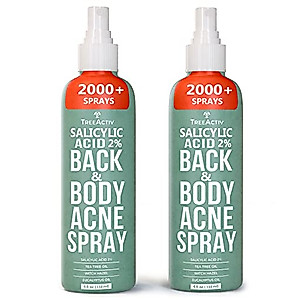 TreeActiv Salicylic Acid Back & Body Acne Spray - 2% Salicylic Acid Spray for Back Acne Solution For Women And Men - Back Acne Treatment Organic For Body That Prevents & Shrinks Body Acne - 4oz 2-pack